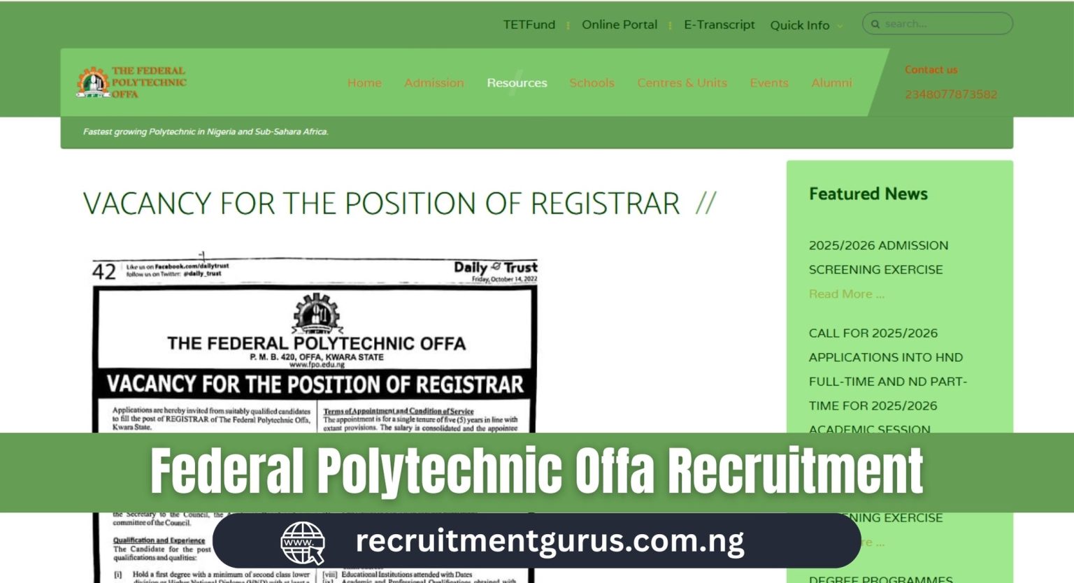 Nigerian Army 89RRI Recruitment 2025/2026 Portal | recruitment.army.mil.ng