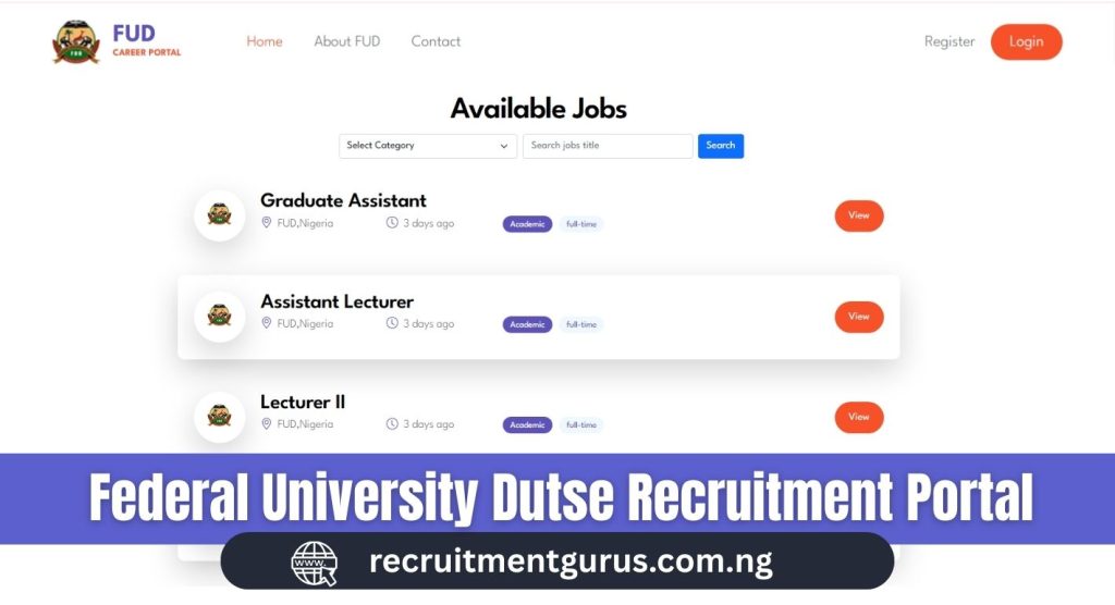 Federal University Dutse (FUD) Recruitment 2025/2026 Application Portal ...